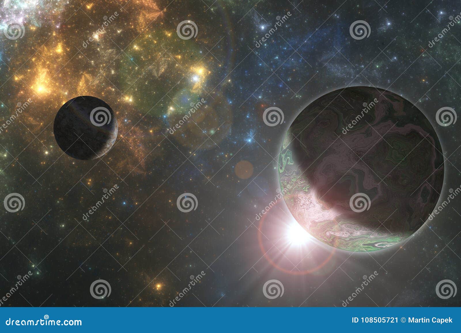 Deep space alien planet stock illustration. Illustration of deep ...