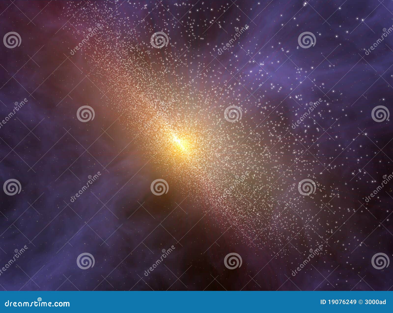 Deep Space Background with Galaxy Rotating Stock Illustration ...