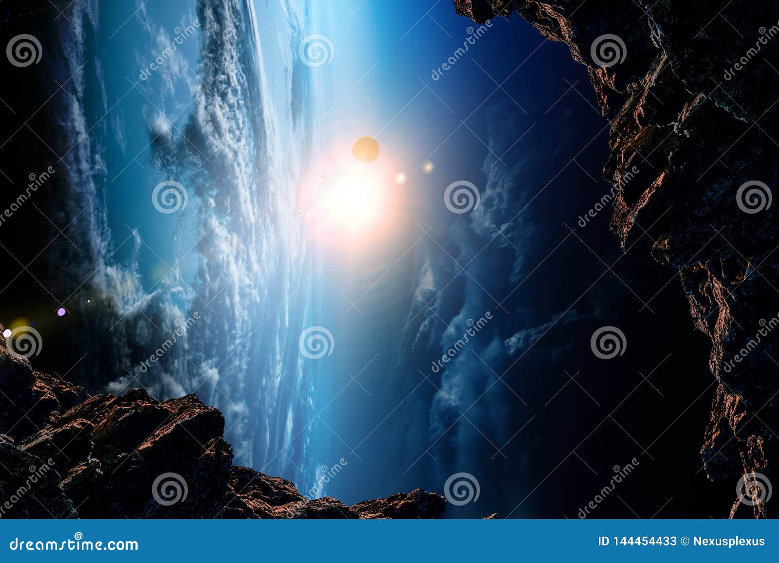 Deep Space Beauty. Planet Orbit. Stock Illustration - Illustration of ...
