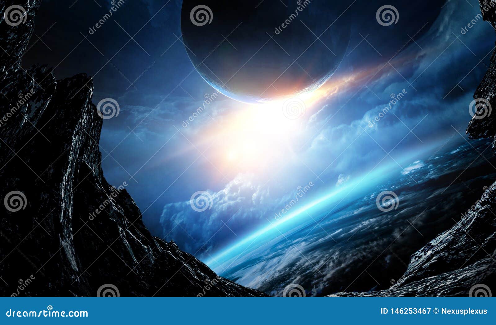 Deep Space Beauty. Planet Orbit. Stock Image - Image of cosmos, cloud ...