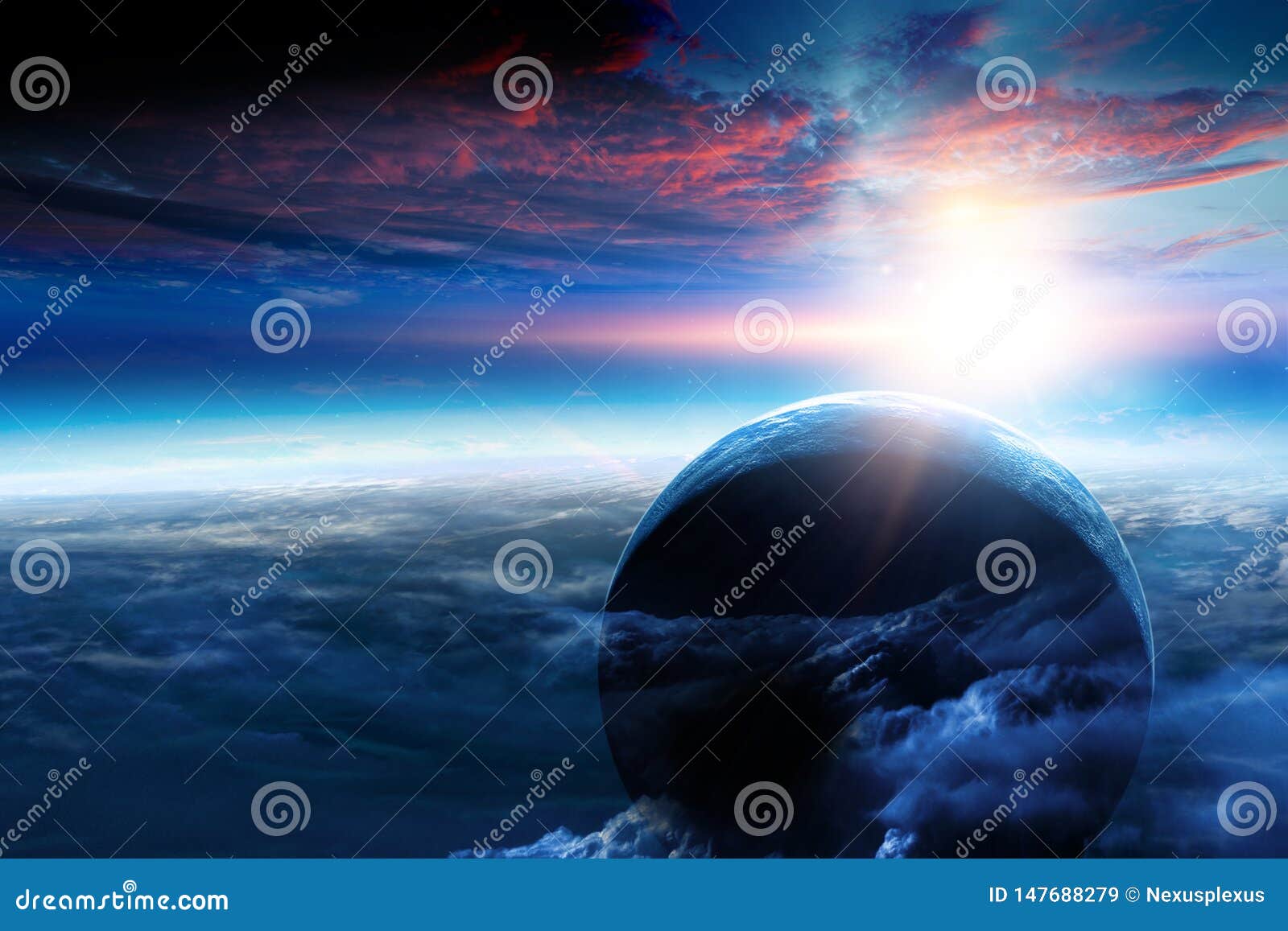 Deep Space Beauty. Planet Orbit. Stock Image - Image of galaxy ...