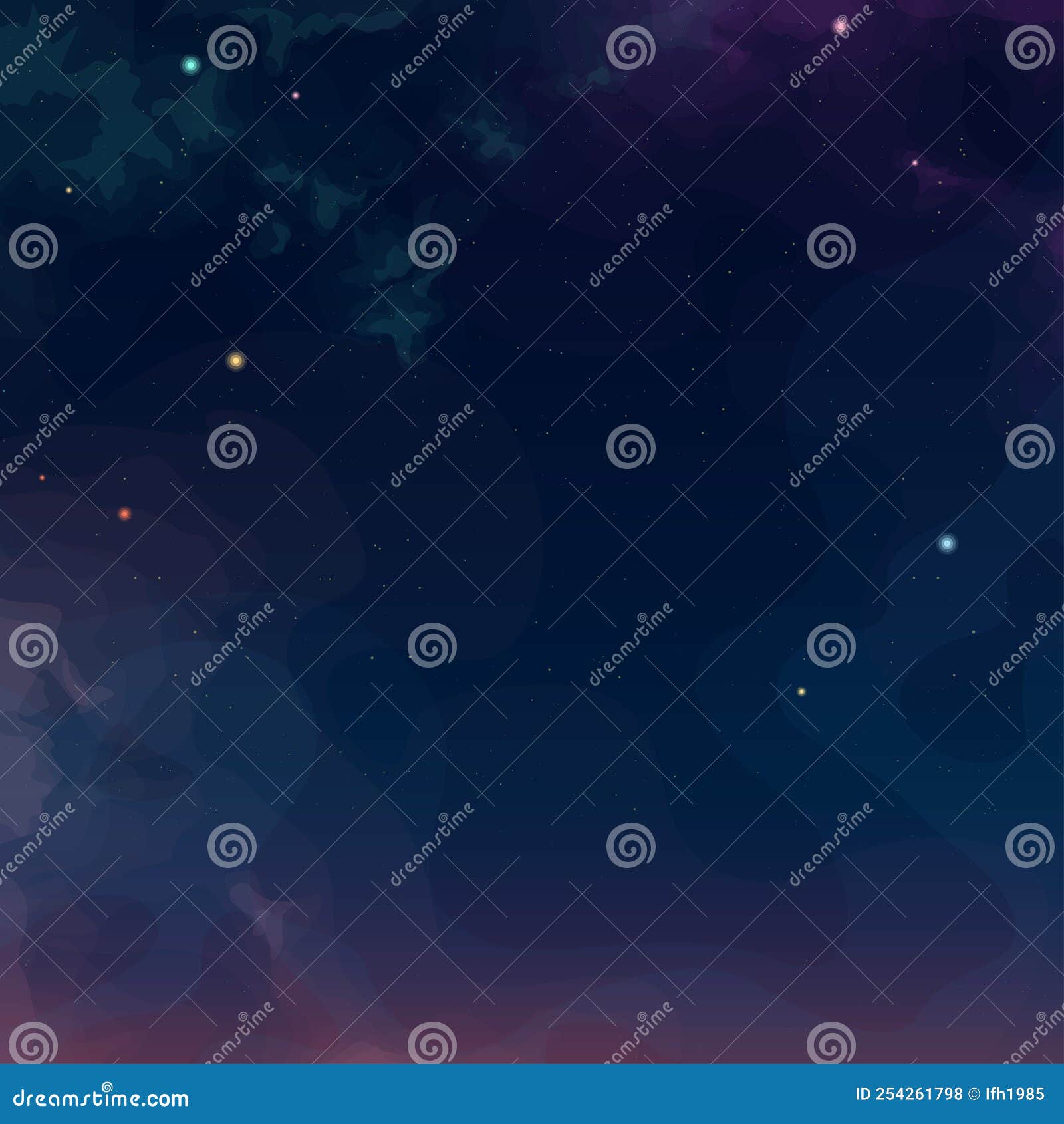 Deep Space with Colorful Clouds with Stars Stock Vector - Illustration ...