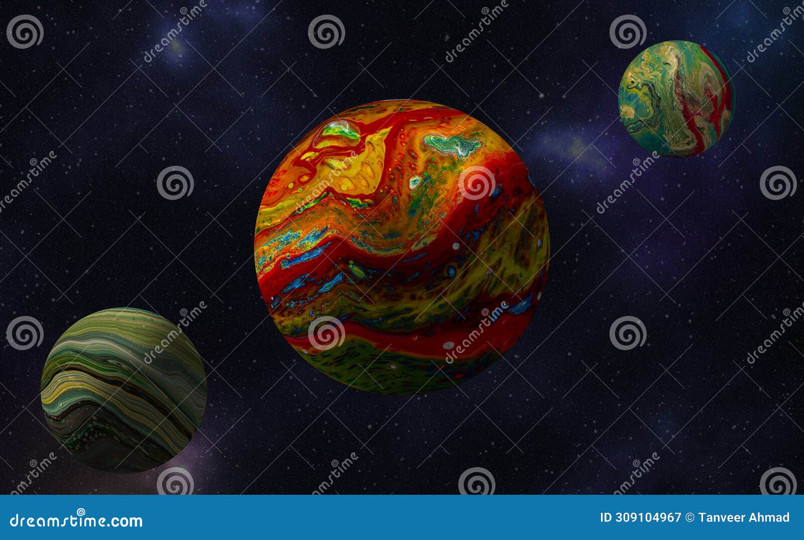 Deep Space Darkness with Exoplanets - Science and Observatory Theme ...