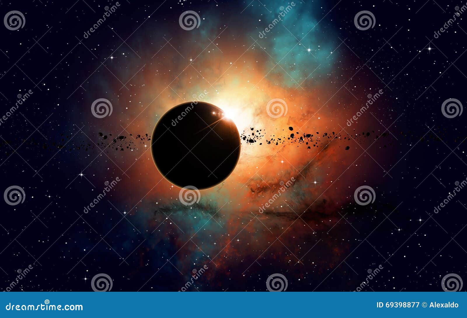 Deep Space Eclipse stock image. Image of star, space - 69398877
