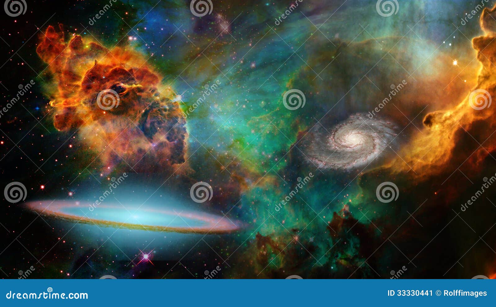Deep Space. Vector Illustration Of Cosmic Nebula With Star Cluster ...