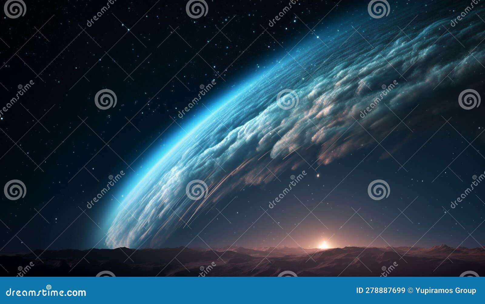 Deep Space Exploration Reveals Glowing Star Trail in Star Field ...