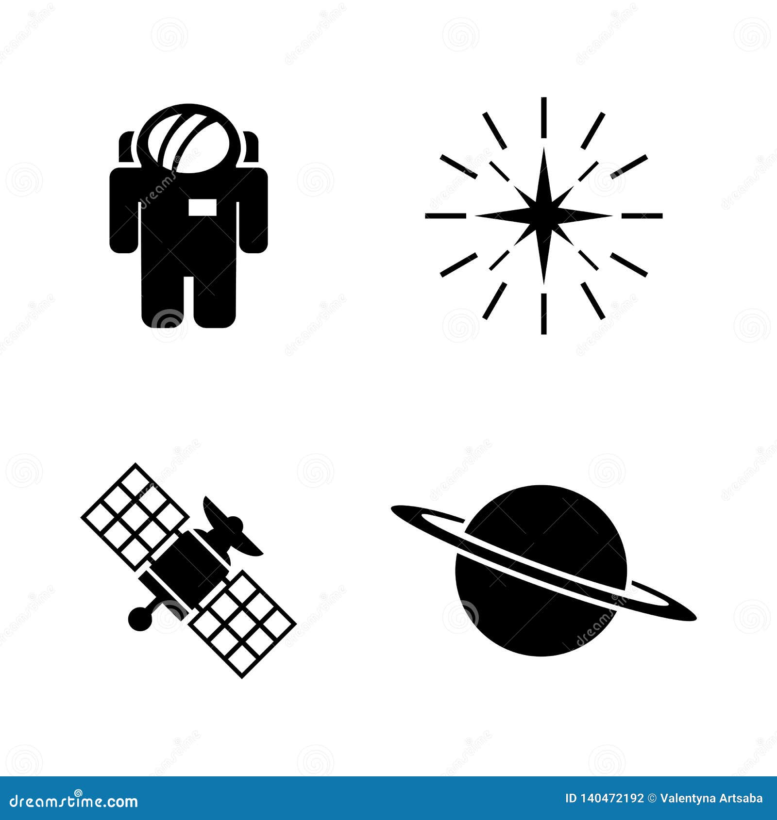 Deep Space Exploration. Simple Related Vector Icons Stock Illustration ...