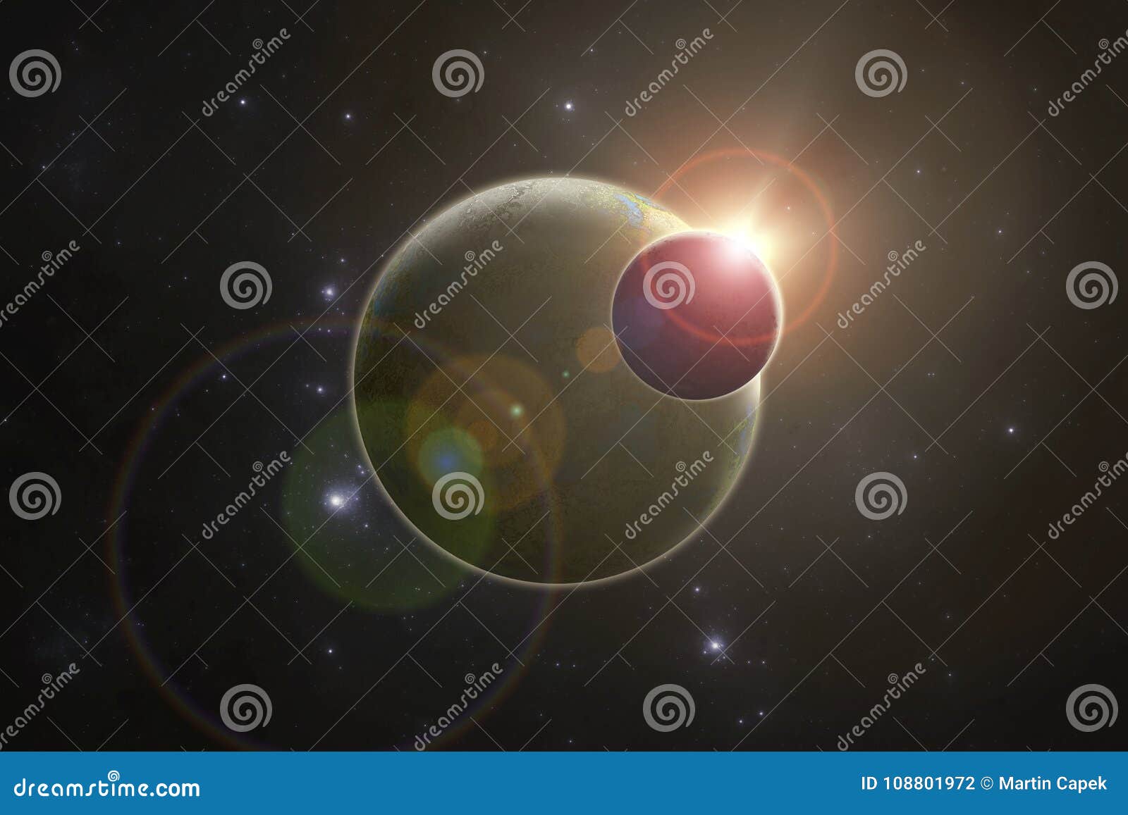 Deep Space Fantasy Solar System Stock Illustration - Illustration of ...
