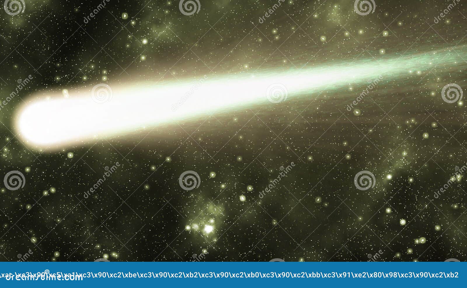 Deep Space Illustration with Beautiful Comet in Motion Stock ...