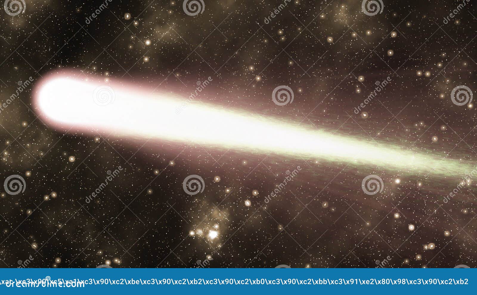Deep Space Illustration with Red Comet in Motion Stock Illustration ...