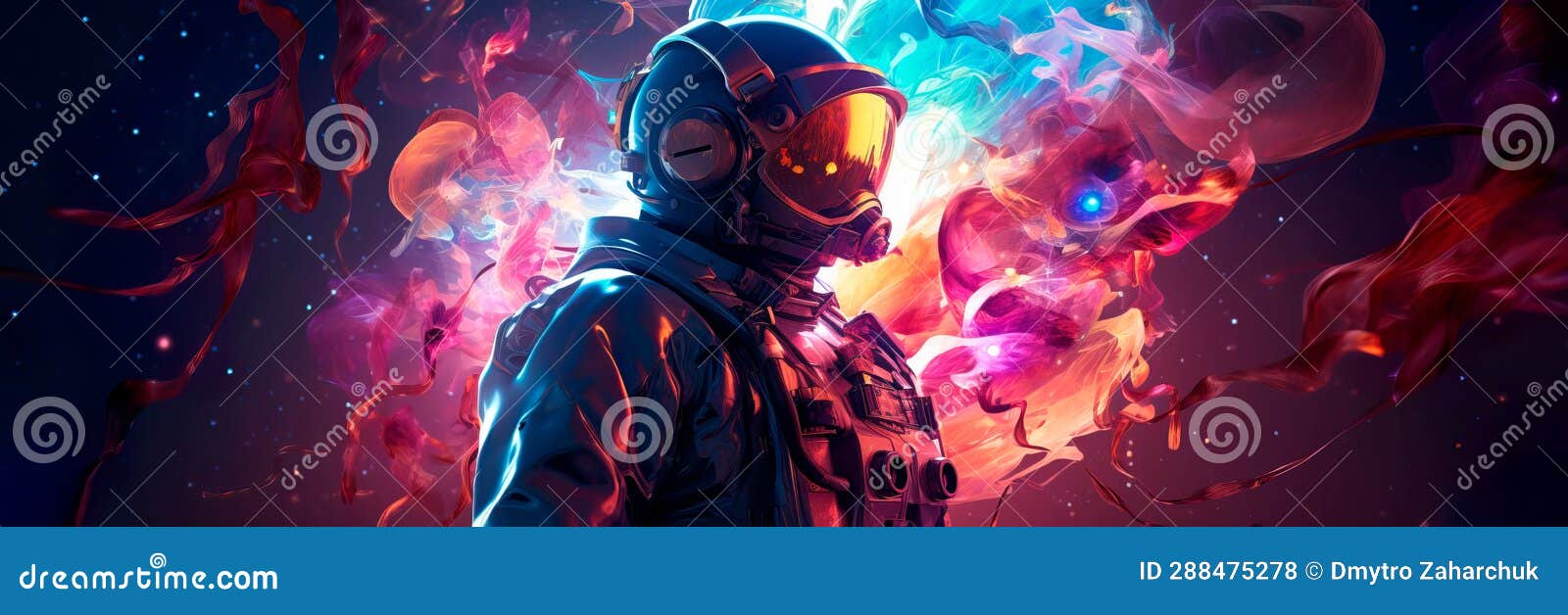 Deep Space Image, Science Fiction Fantasy . Brave Astronaut at the ...