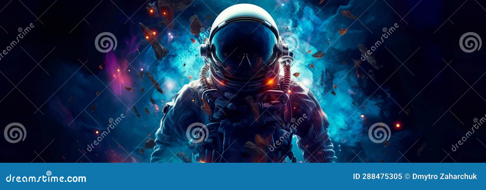 Deep Space Image, Science Fiction Fantasy . Brave Astronaut at the ...
