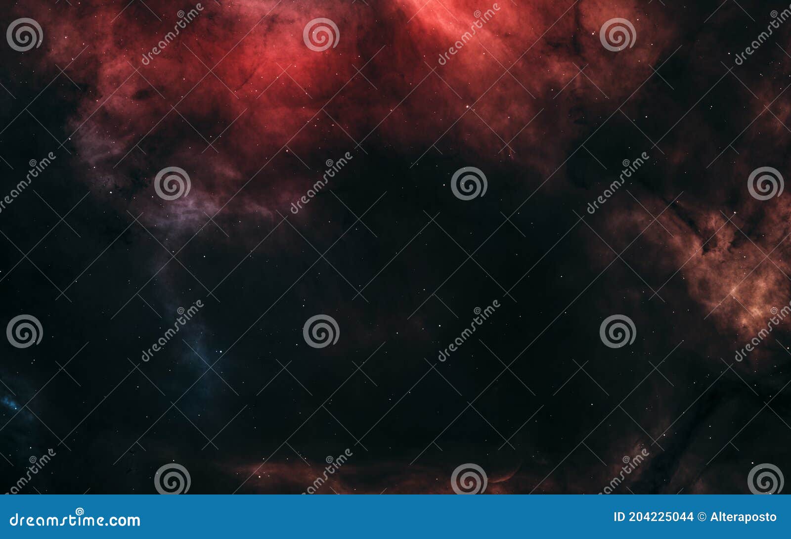 Deep Space Landscape in Red Tones Stock Photo - Image of interstellar ...