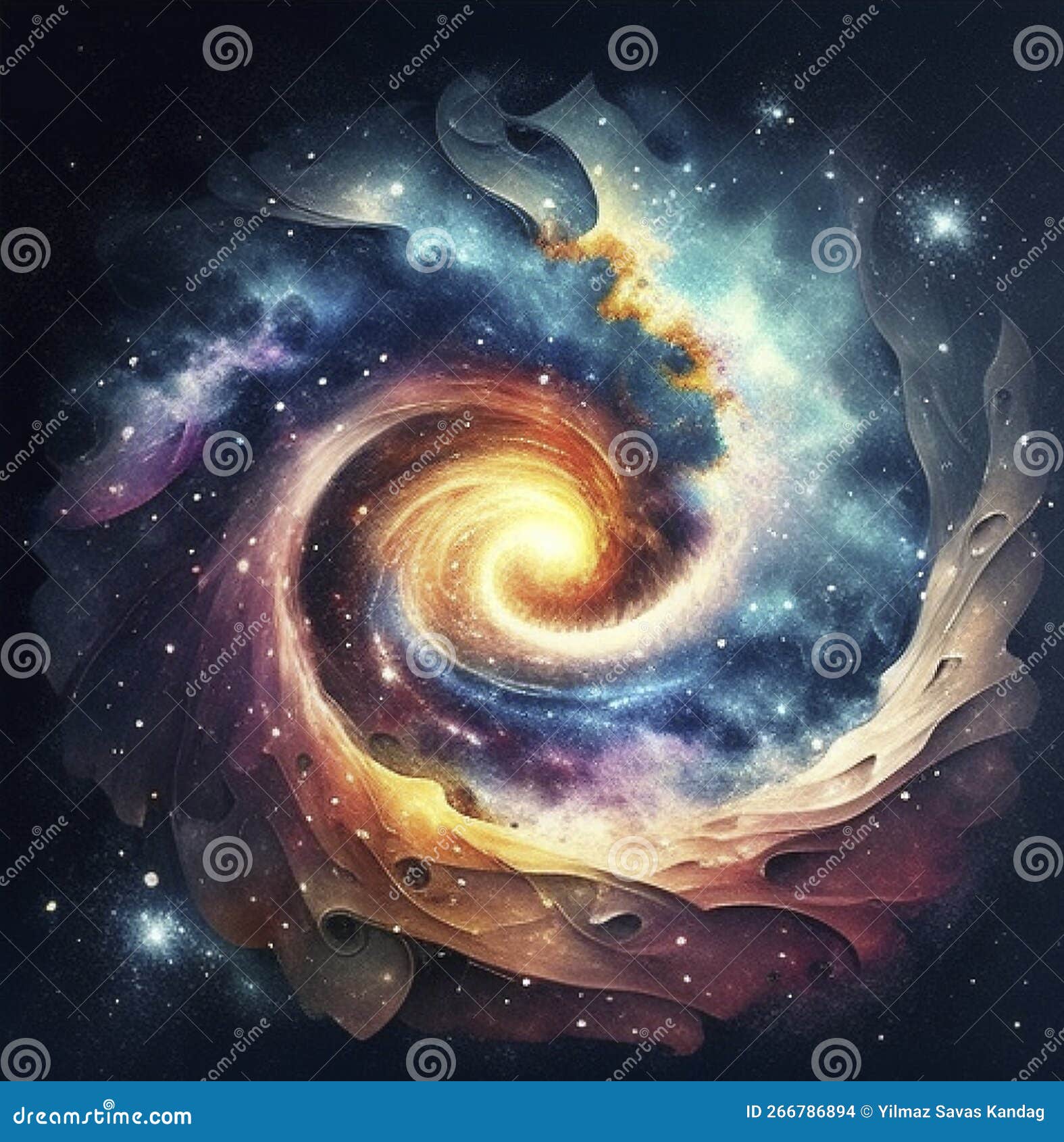 Deep Space and Milky Way Galaxy Stock Illustration - Illustration of ...