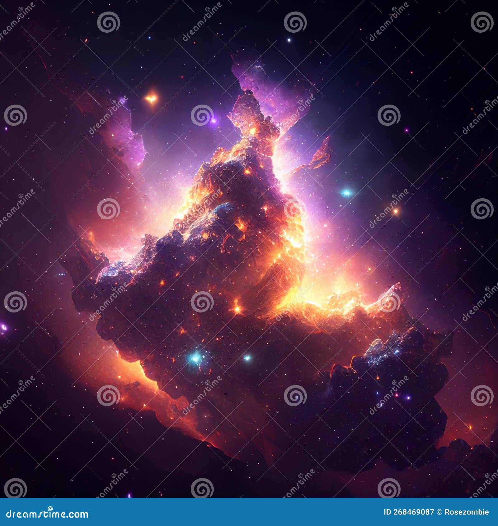 Deep space nebula stock illustration. Illustration of nigh - 268469087