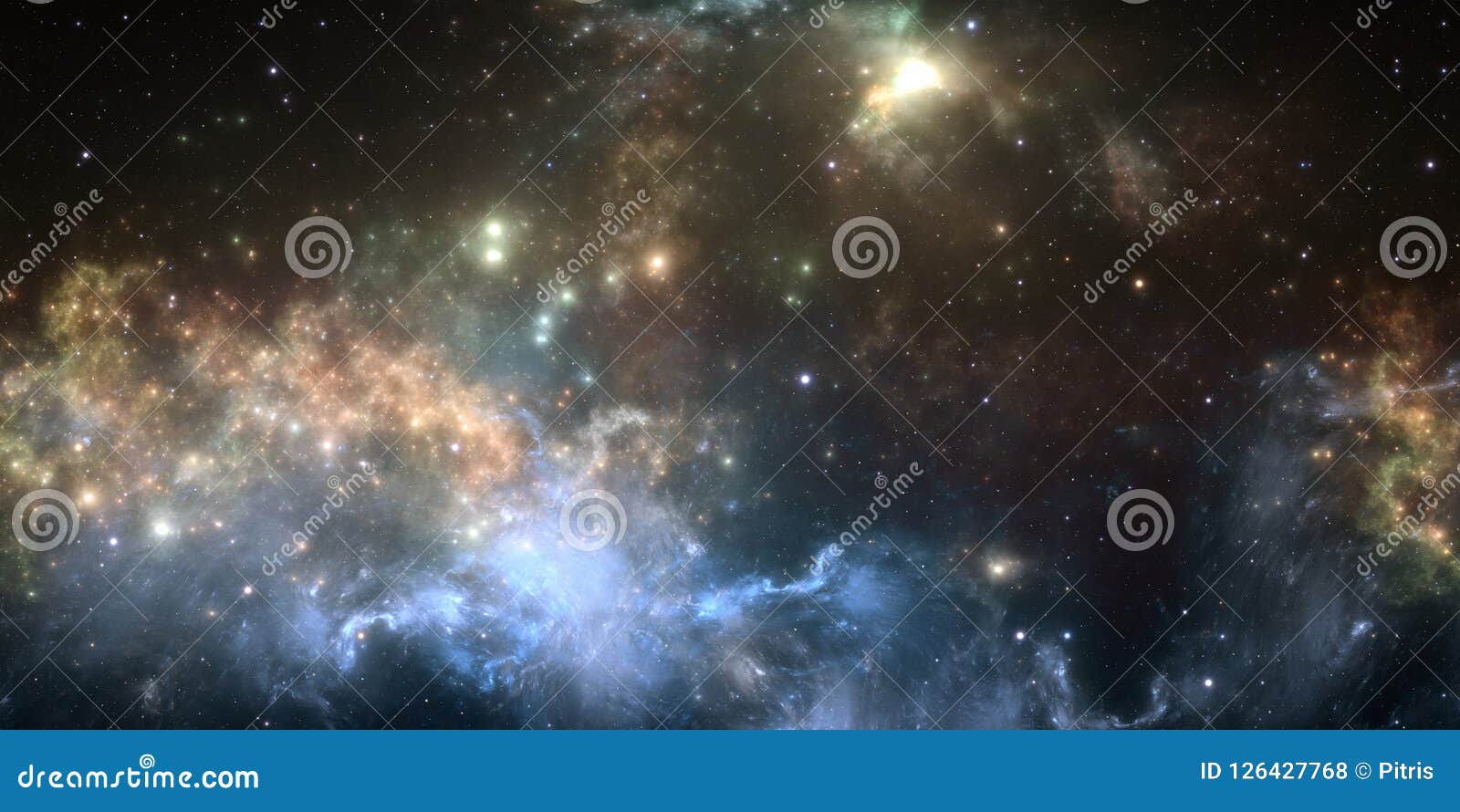 Deep Space Nebula. Giant Interstellar Cloud with Stars Stock ...