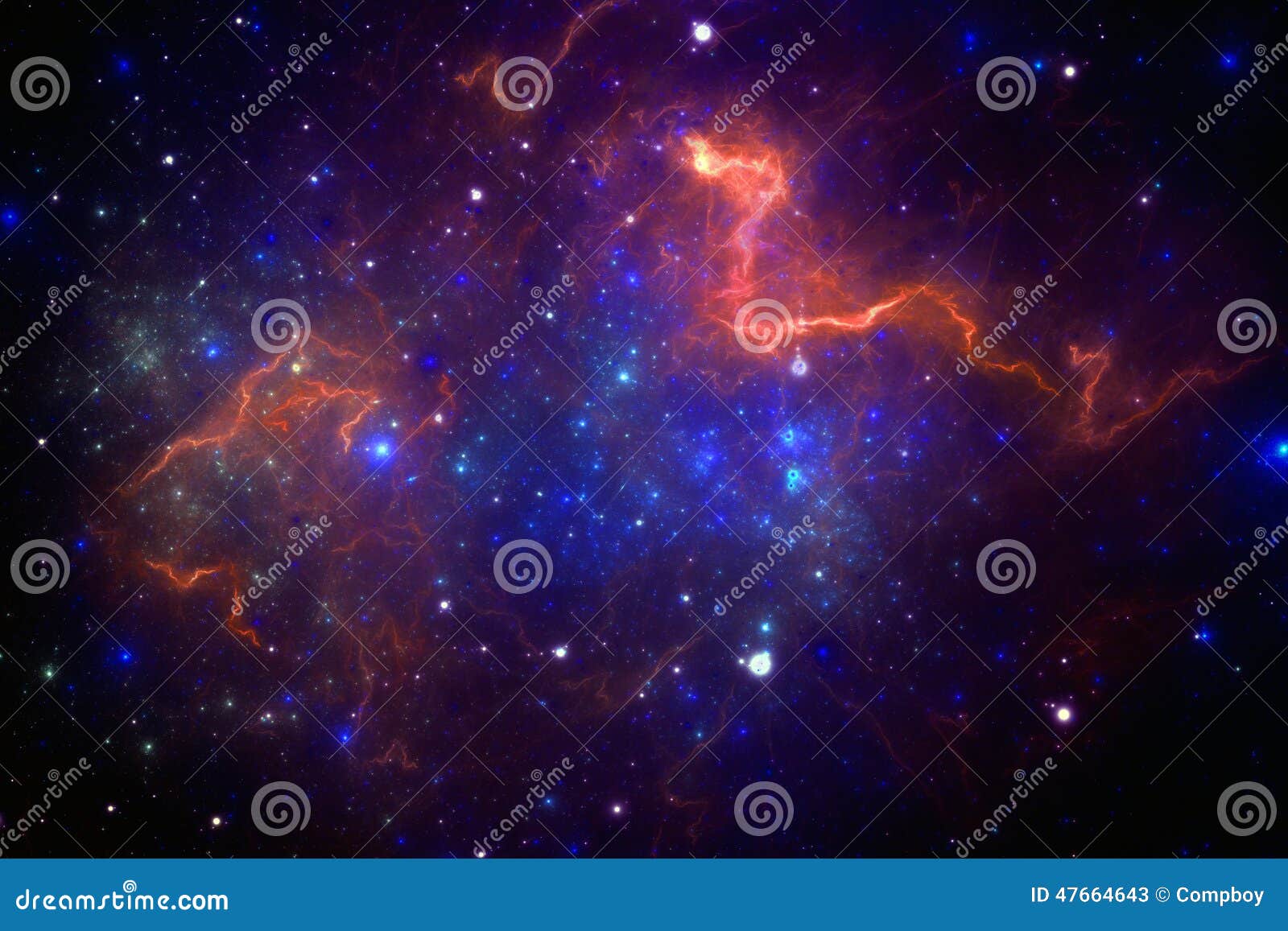 Deep Space. Vector Illustration Of Cosmic Nebula With Star Cluster ...