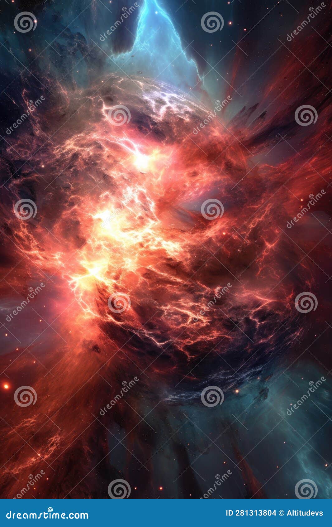 Deep Space Nebula with Swirling Gas and Dust Stock Illustration ...