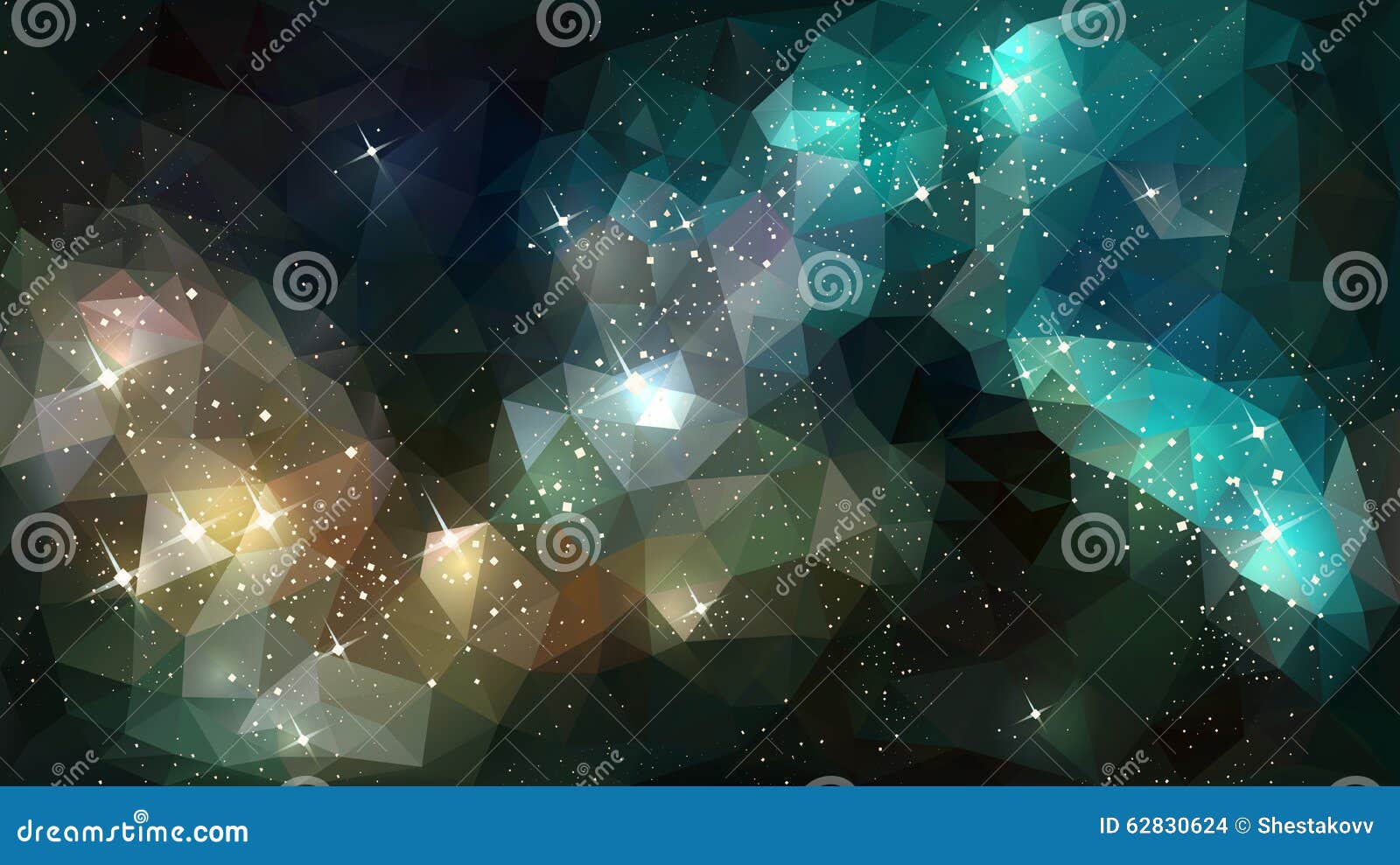 Deep Space. Vector Illustration Of Cosmic Nebula With Star Cluster ...