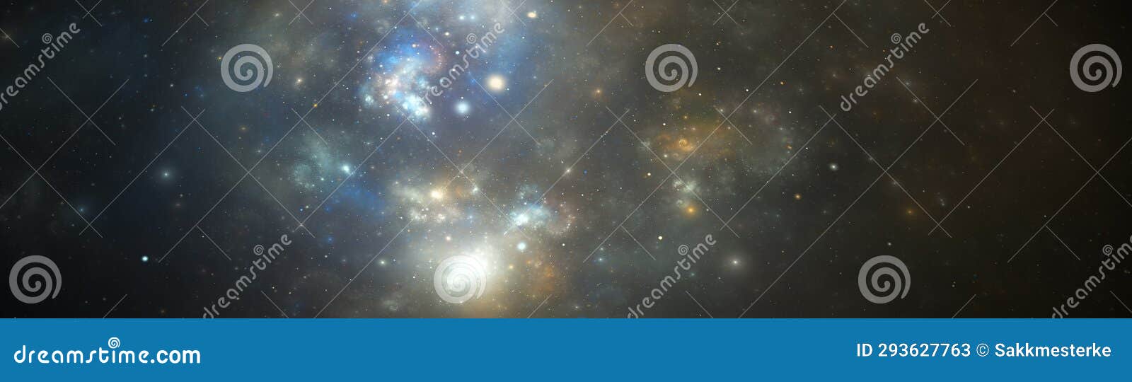 Deep Space with Nebula Widescreen Banner Stock Illustration ...