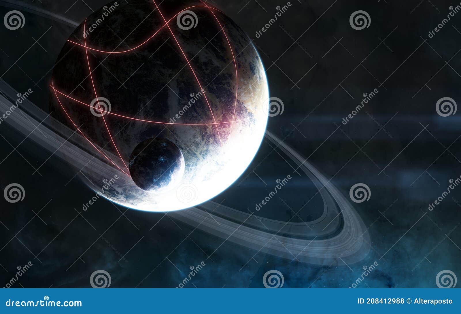 Deep Space. Planet with Rings Stock Photo - Image of space, nature ...