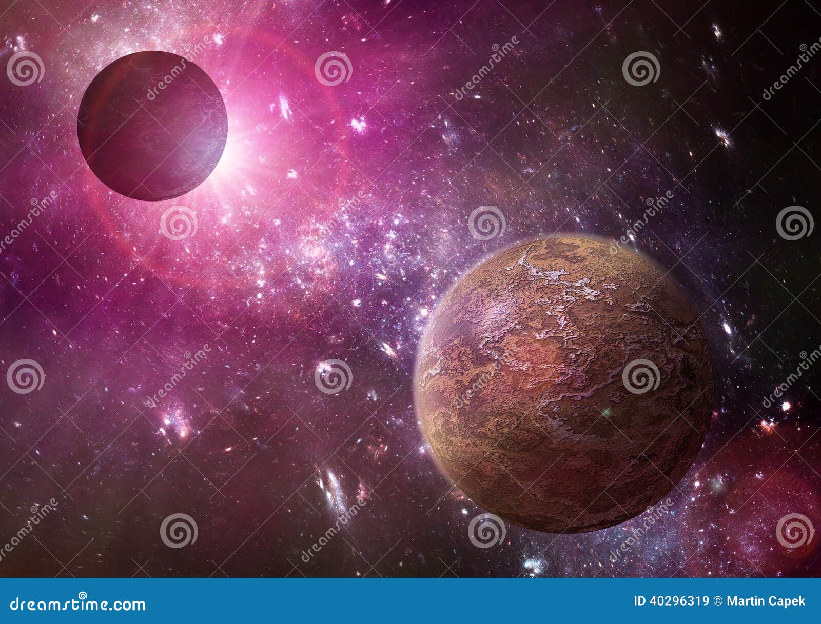 Deep Space Planets Illustration Stock Illustration - Illustration of ...