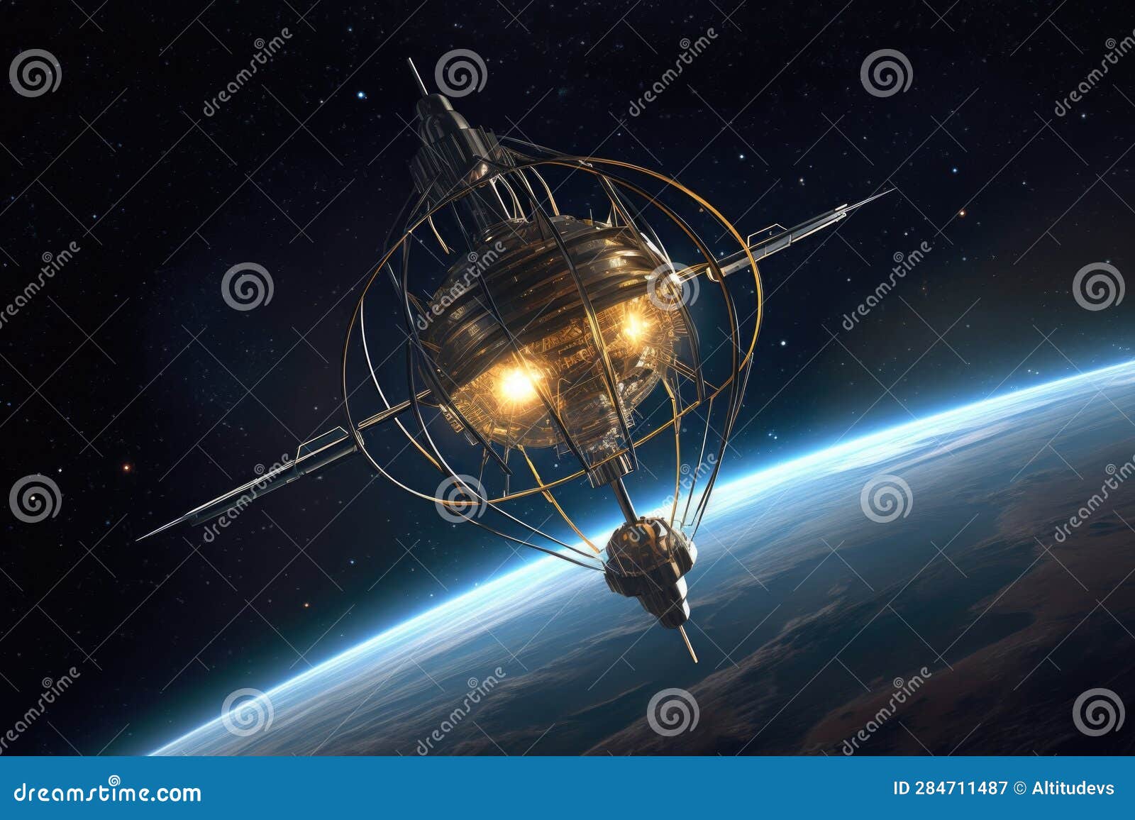 Deep Space Probe with Advanced Propulsion Systems Stock Illustration ...
