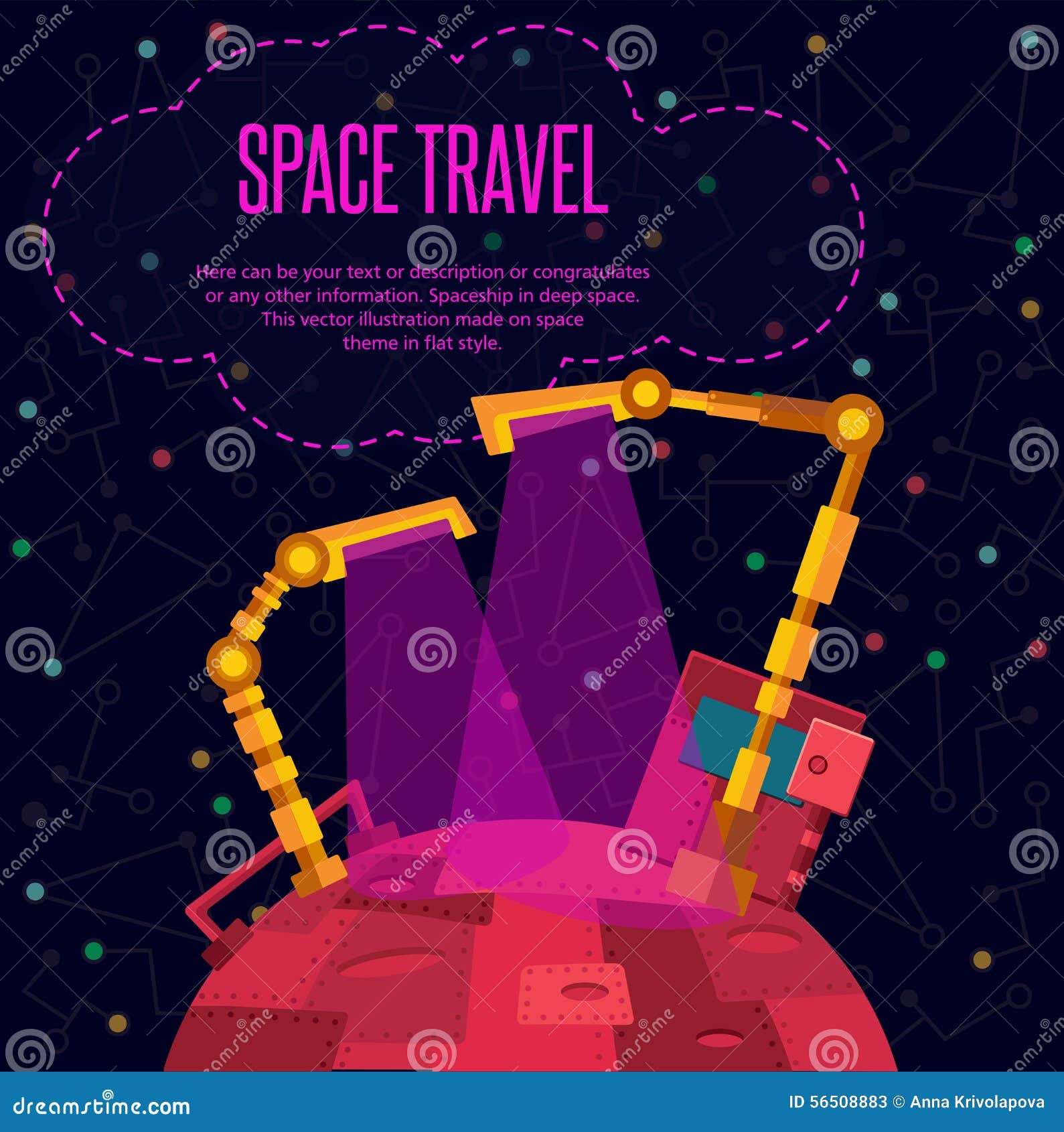 Deep space. Robots planet. stock vector. Illustration of cartoon - 56508883