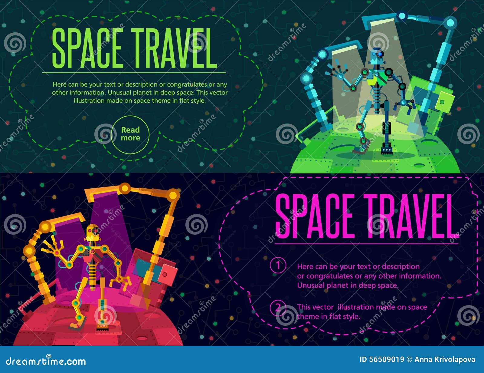 Deep space. Robots planet. stock vector. Illustration of engineering ...