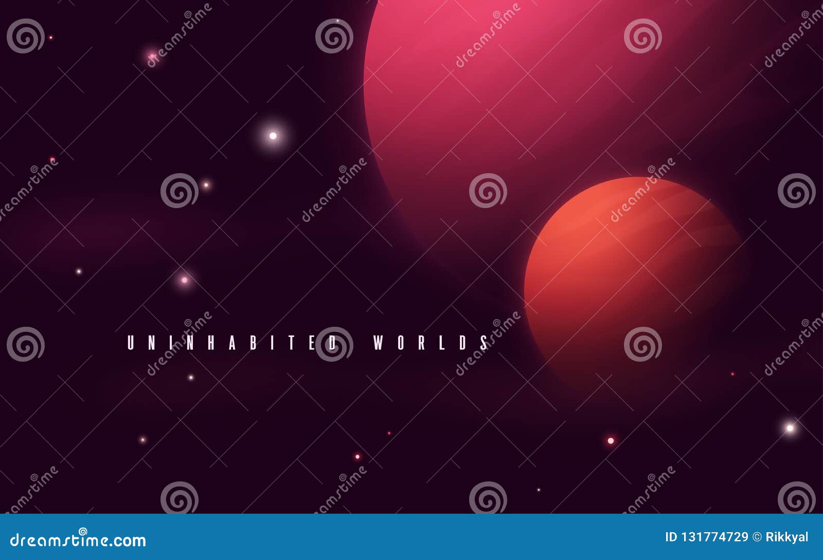 Deep Space Sci-fi Abstract Vector Illustration, Background, Post Stock ...