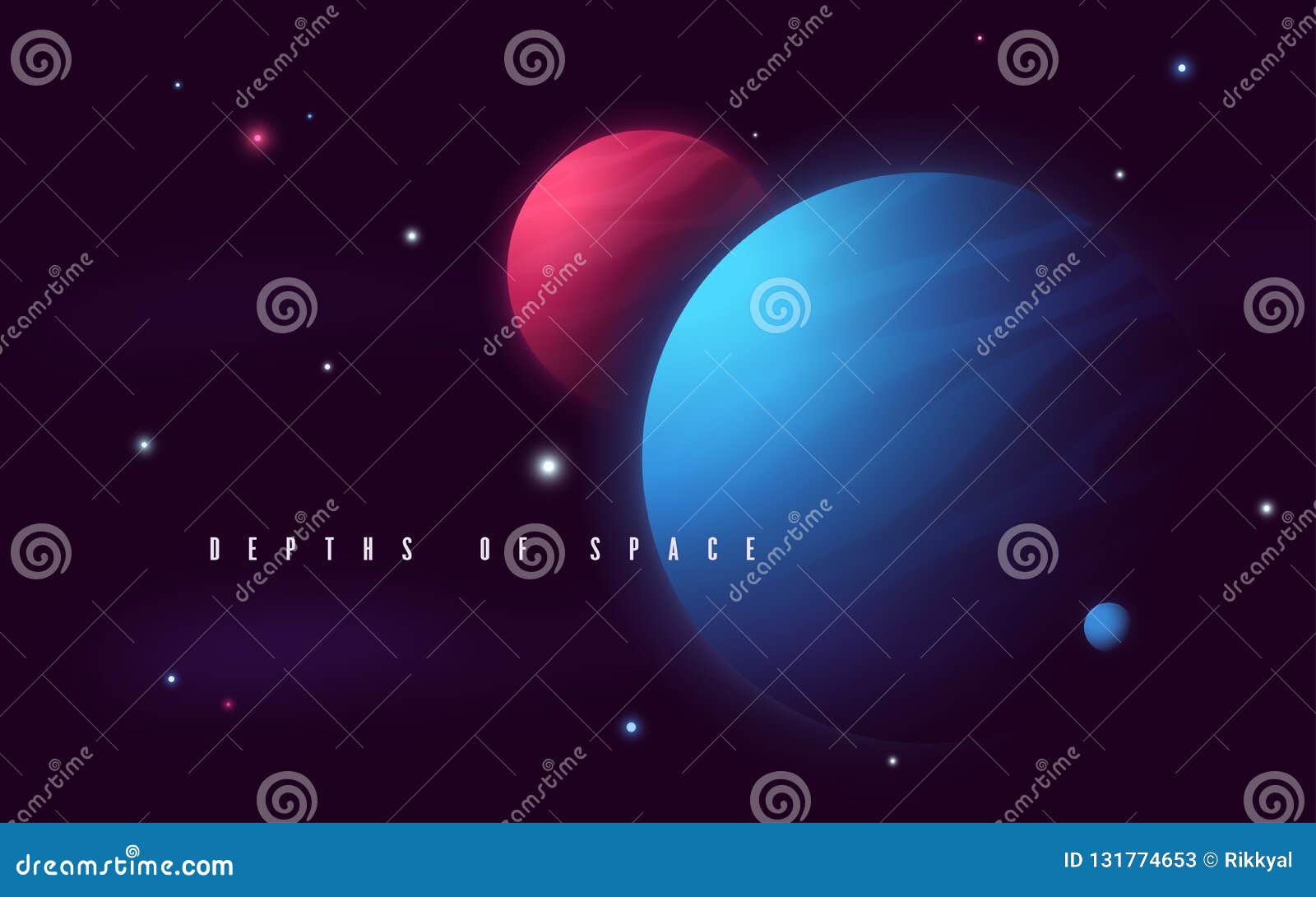 Deep Space Sci-fi Abstract Vector Illustration, Background, Post Stock ...