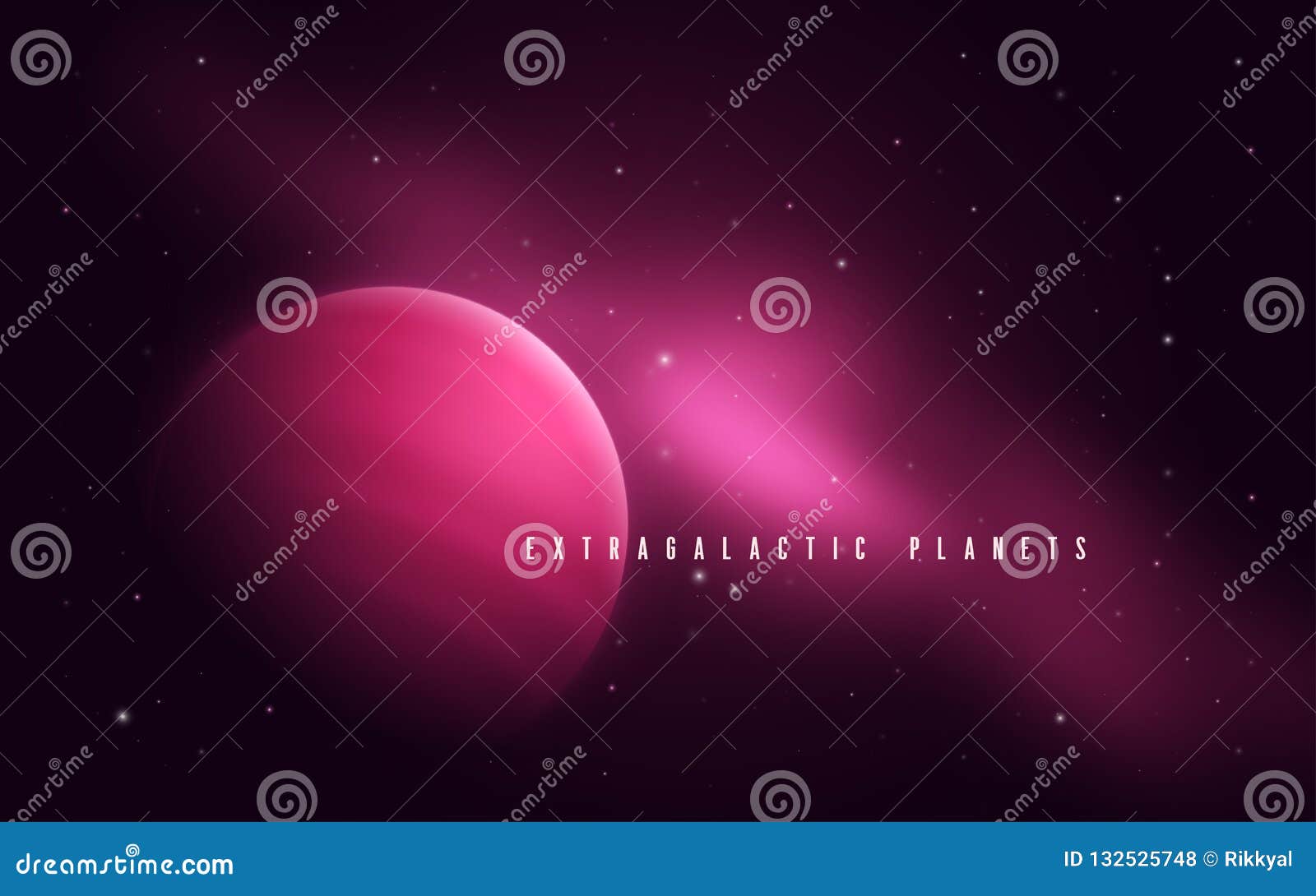 Deep Space Sci-fi Abstract Vector Illustration with Gas Giant an Stock ...