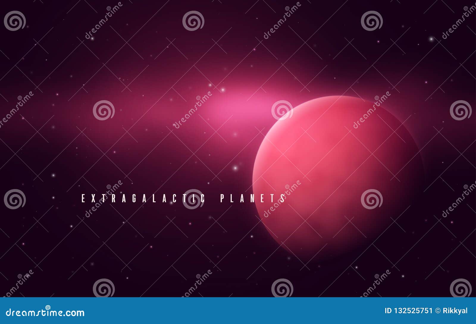 Deep Space Sci-fi Abstract Vector Illustration with Gas Giant an Stock ...