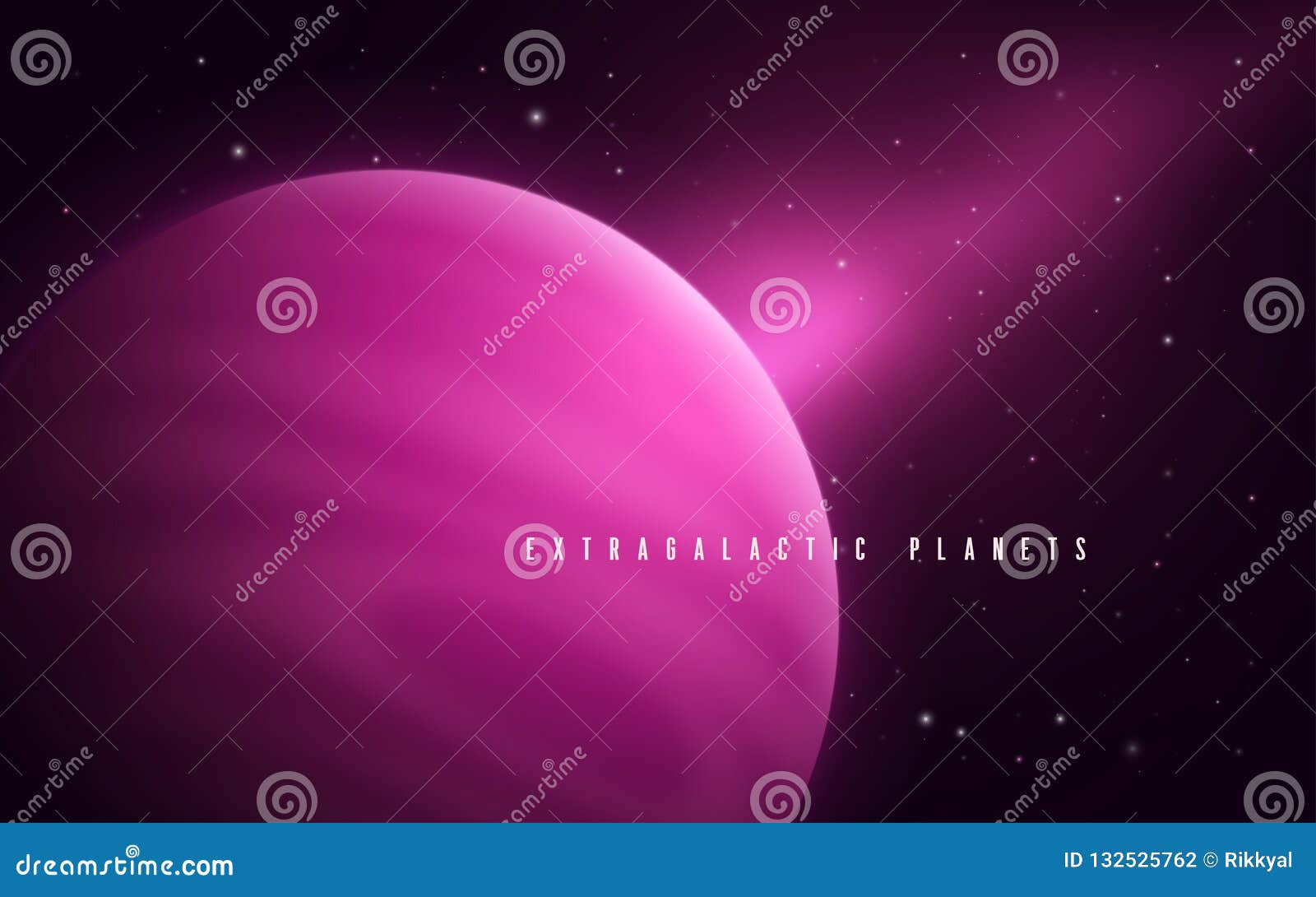 Deep Space Sci-fi Abstract Vector Illustration with Gas Giant an Stock ...