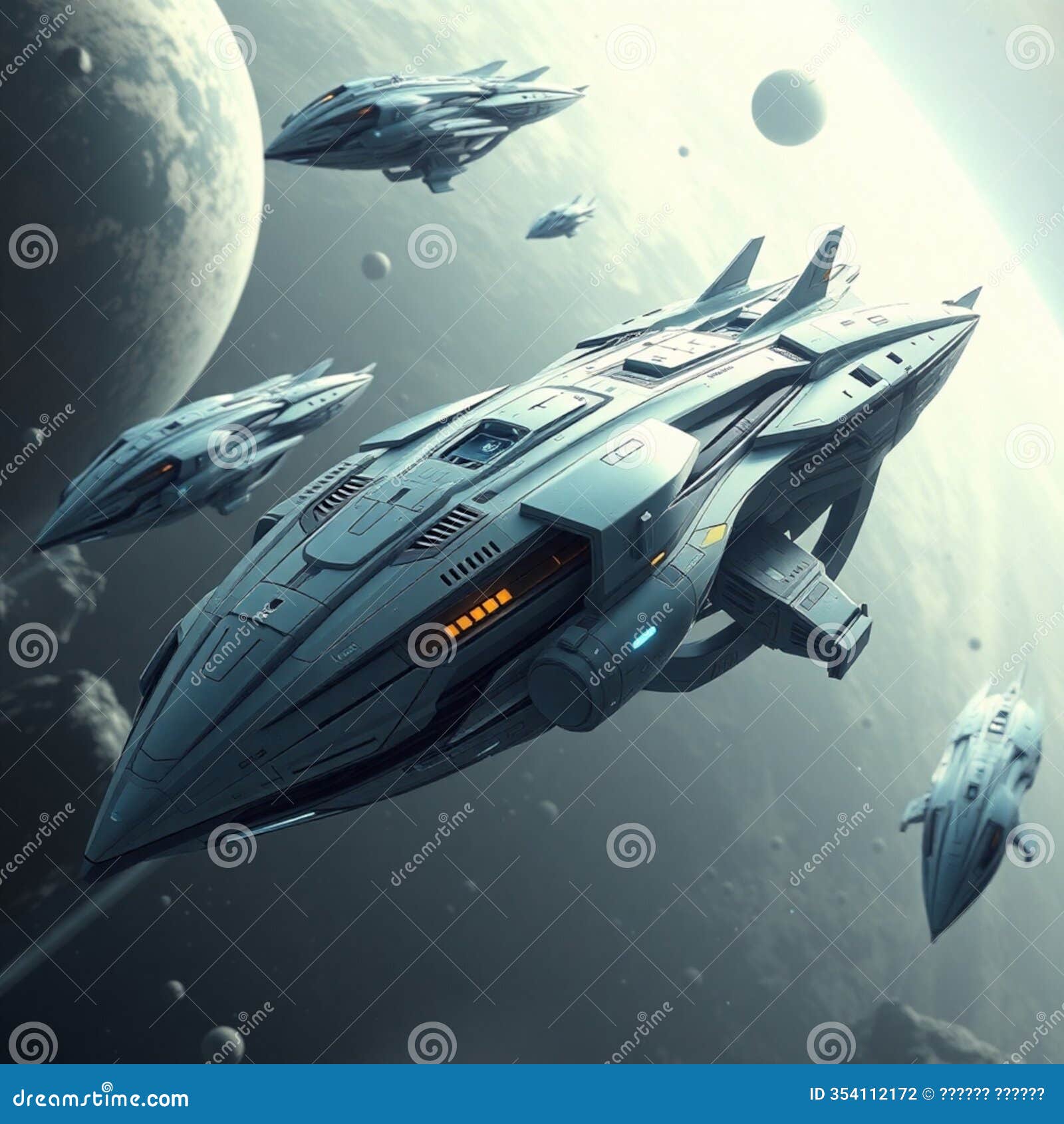 Deep space Spaceship Raid stock illustration. Illustration of aviation ...