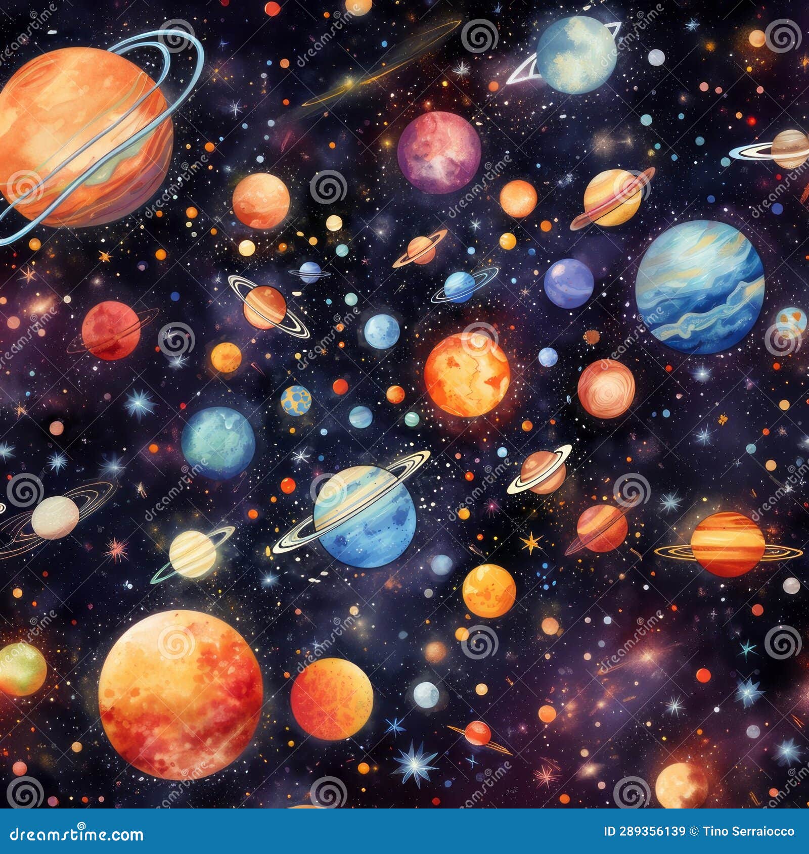 Deep Space Stars and Galaxies Pattern , Generated by AI Stock ...