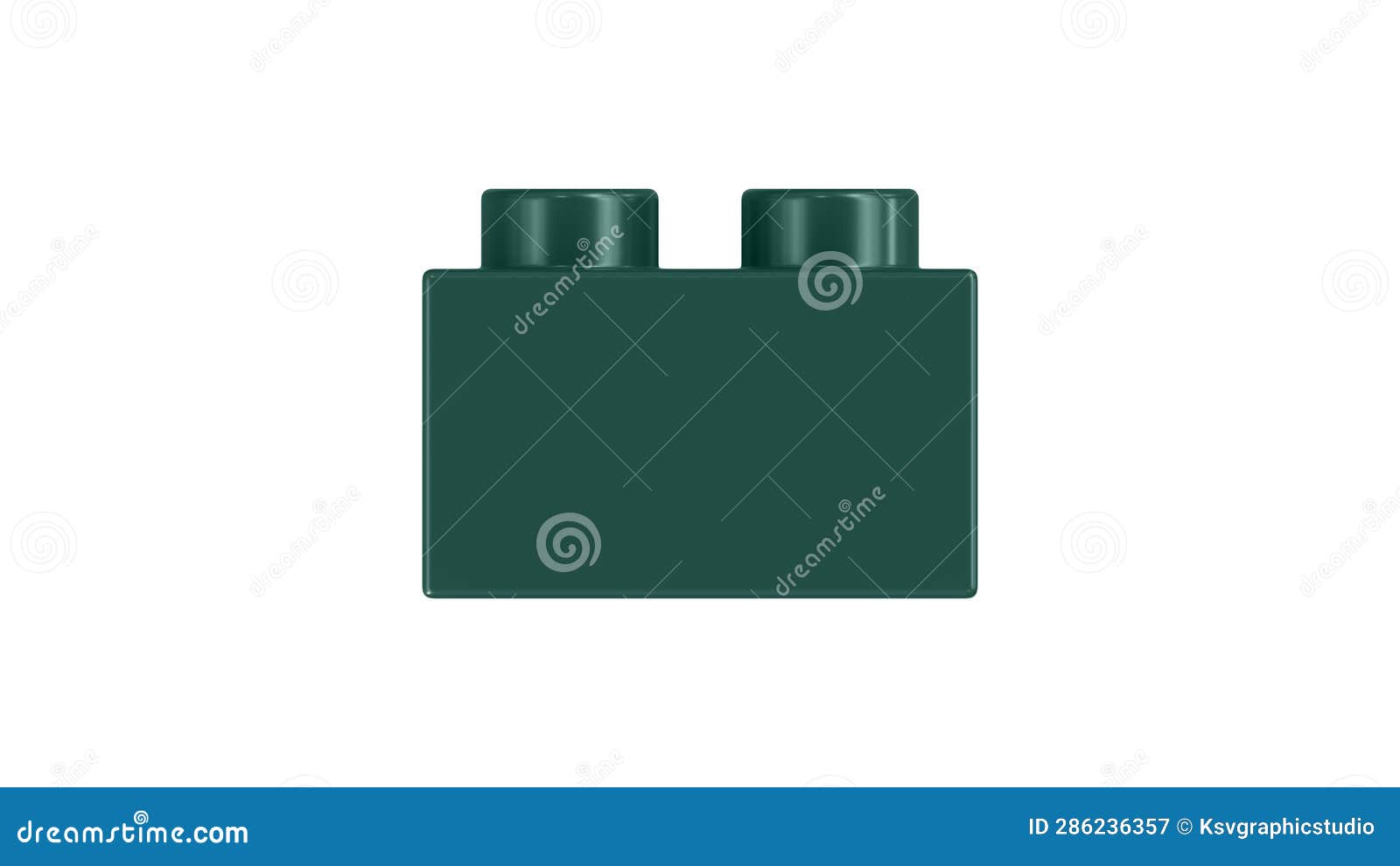 Deep Teal Lego Block Isolated on a White Background. Stock Illustration ...