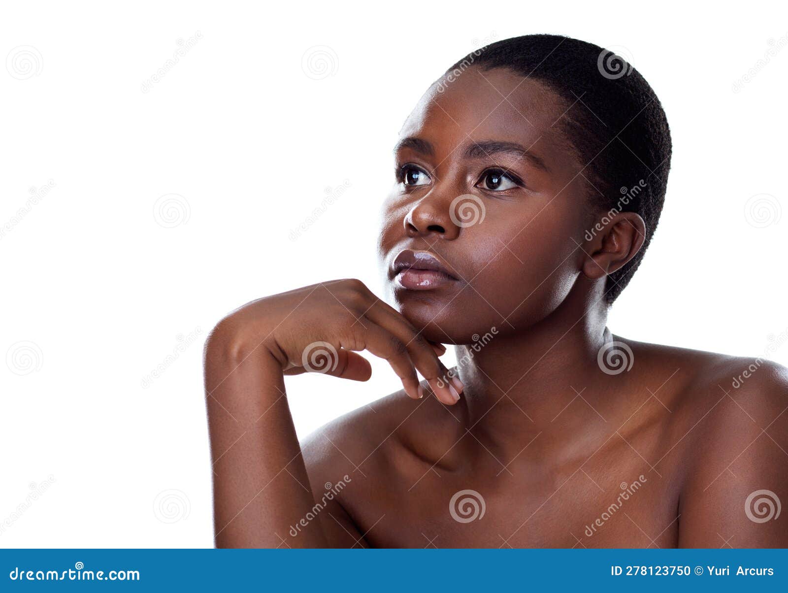 She is a Deep Thinker. Studio Shot of a Beautiful Young Woman Striking ...