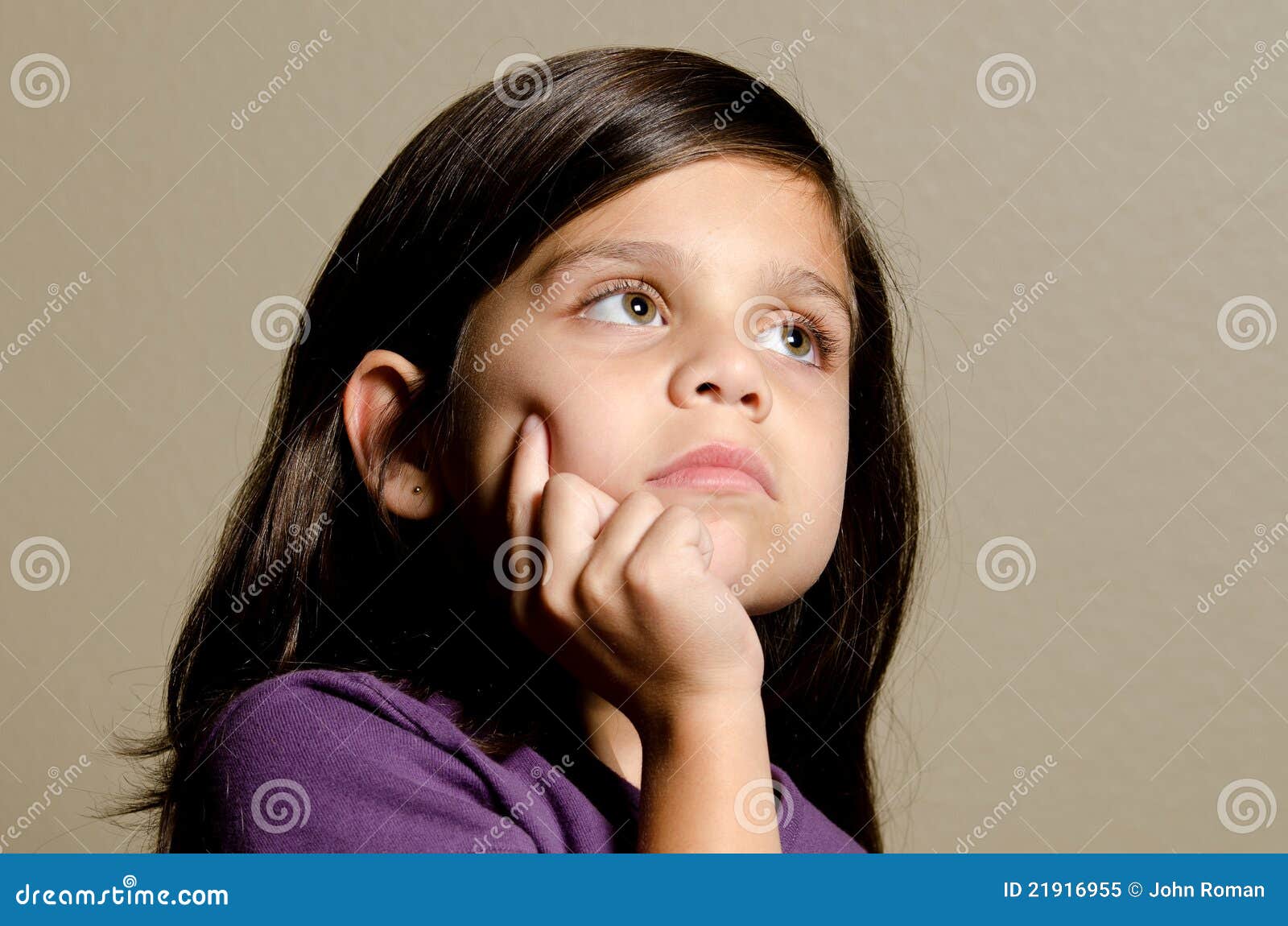 Deep thought stock image. Image of female, children, child - 21916955