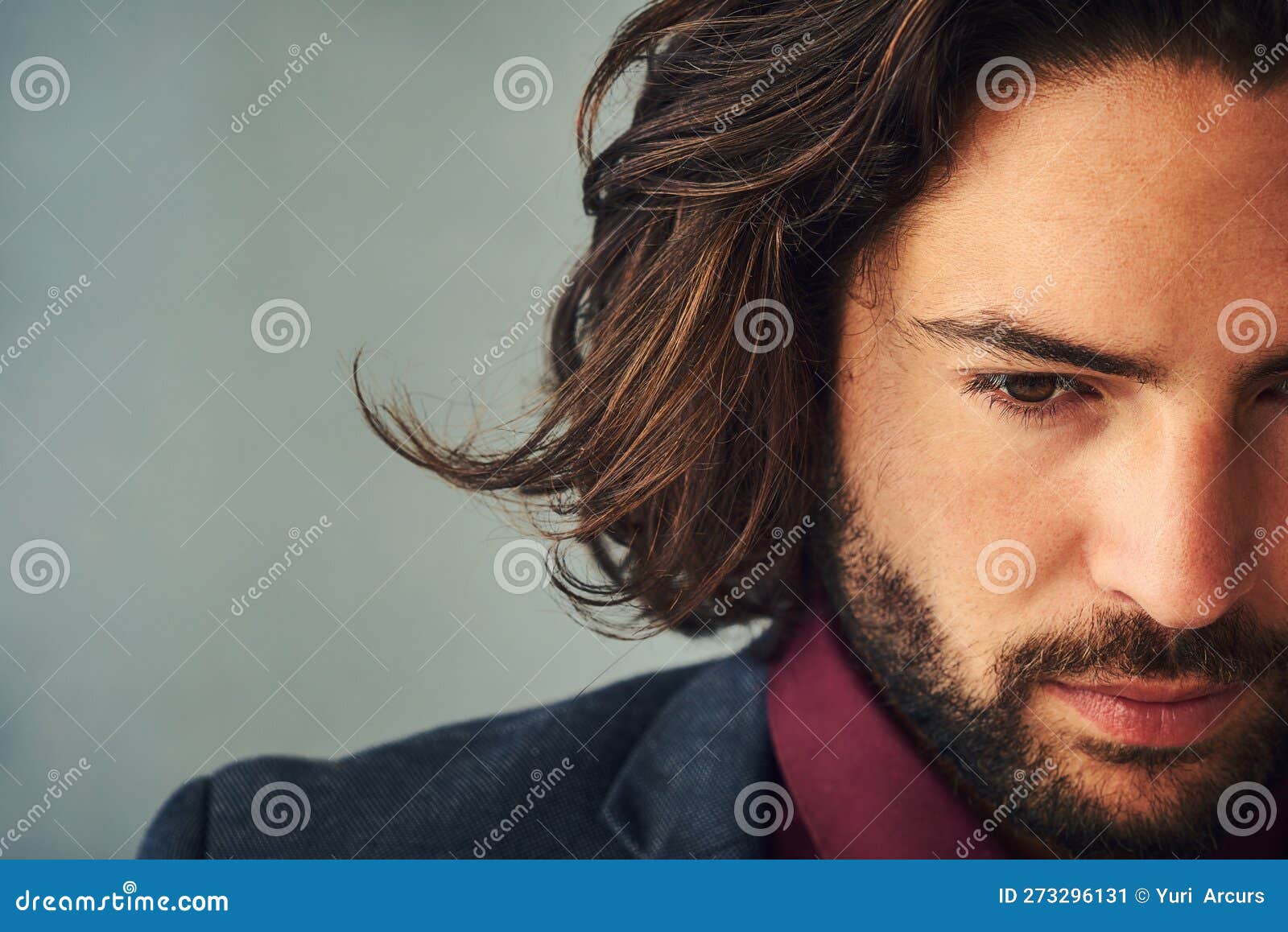 Deep in Thought. Closeup Studio Portrait of a Stylishly Dressed ...