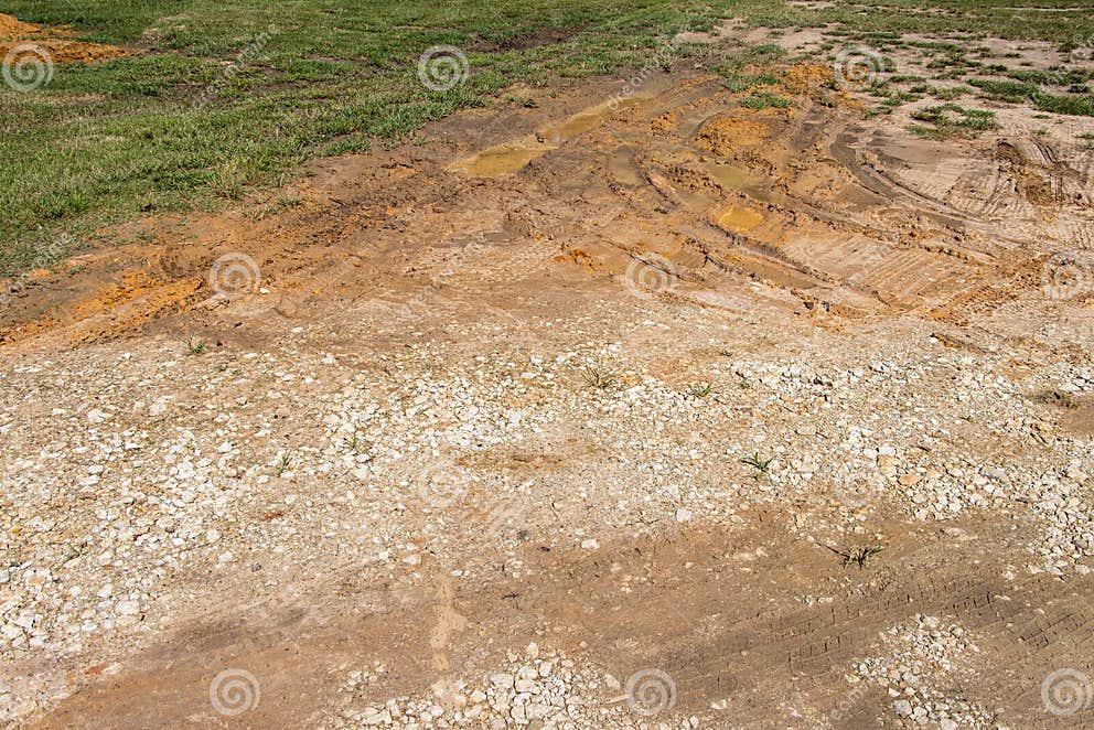 Deep tire ruts in lawn stock image. Image of ruts, damage - 230018187