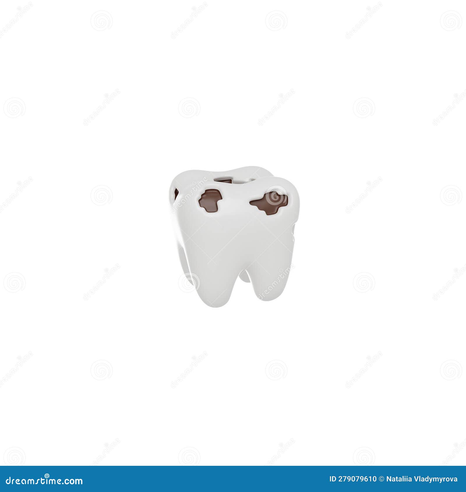 Deep Tooth Decay or Caries 3D Render Icon Stock Illustration ...