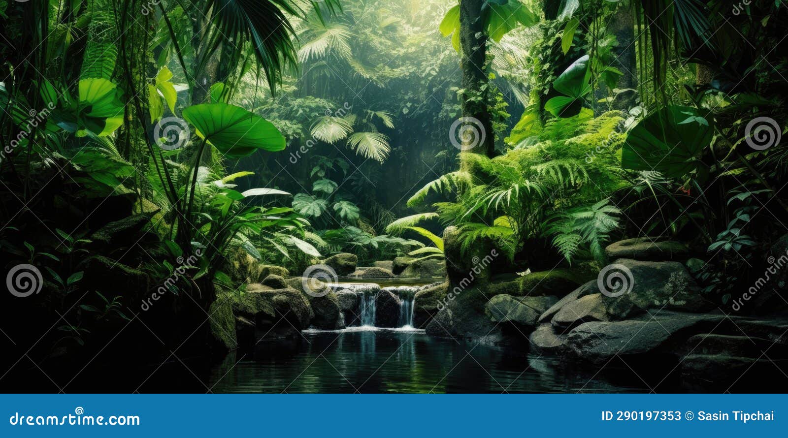 Deep Tropical Jungles of Southeast Asia in August Stock Illustration ...