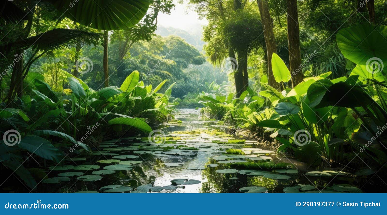 Deep Tropical Jungles of Southeast Asia in August Stock Illustration ...