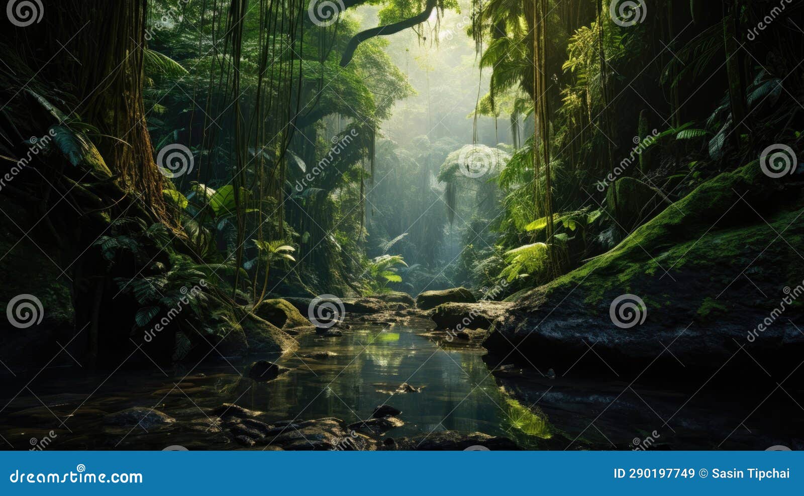 Deep Tropical Jungles of Southeast Asia in August Stock Illustration ...