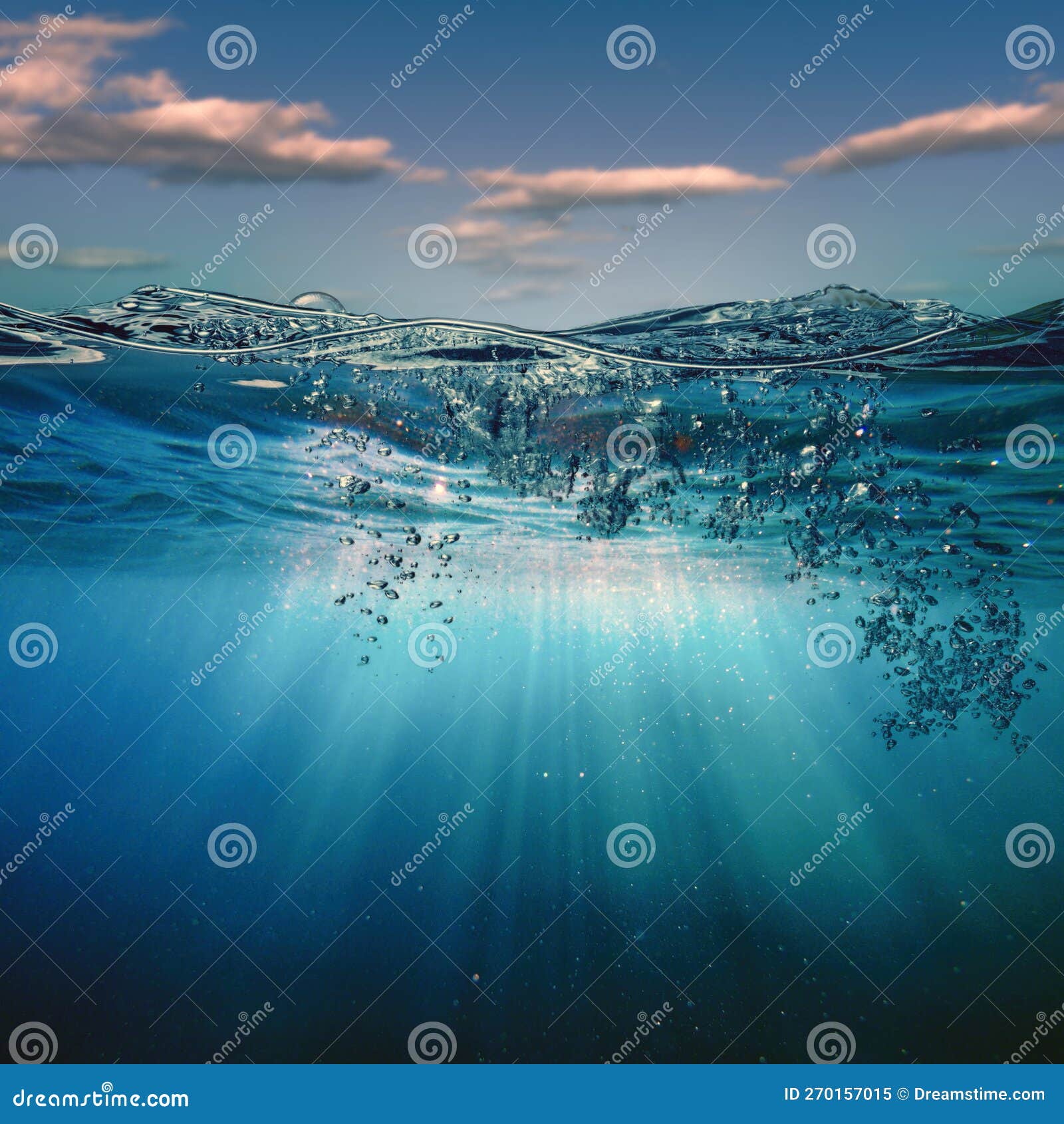 Deep Underwater, Abstract Marine Background. Stock Image - Image of ...