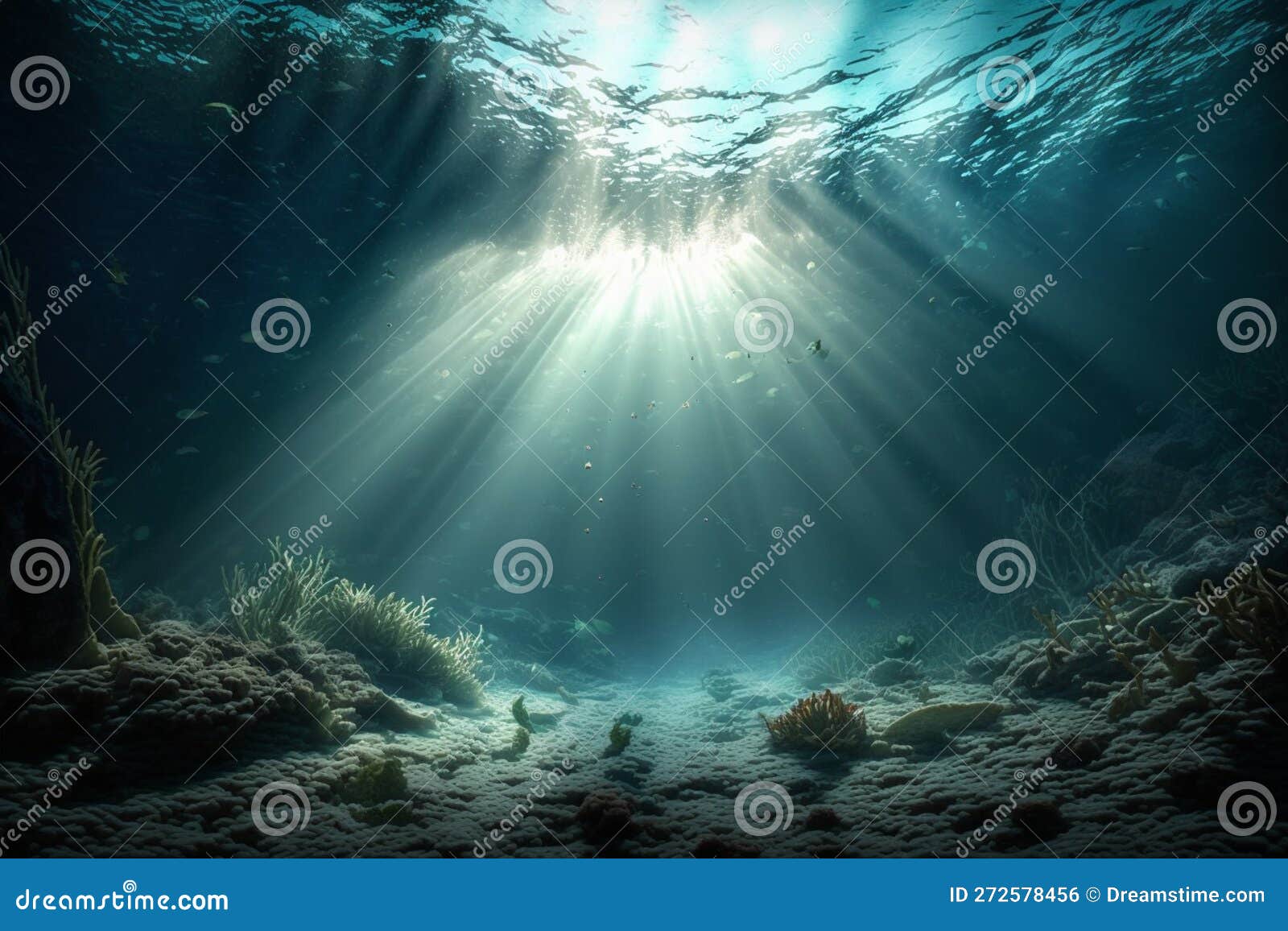 Deep Underwater in Rays of Light, Beautiful Underwater Wallpaper ...