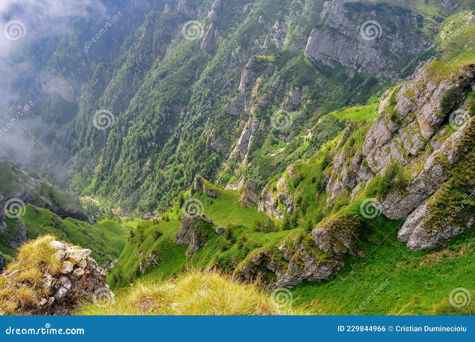 Steep Valleys in the Bucegi Mountains, Romania Stock Photo - Image of ...