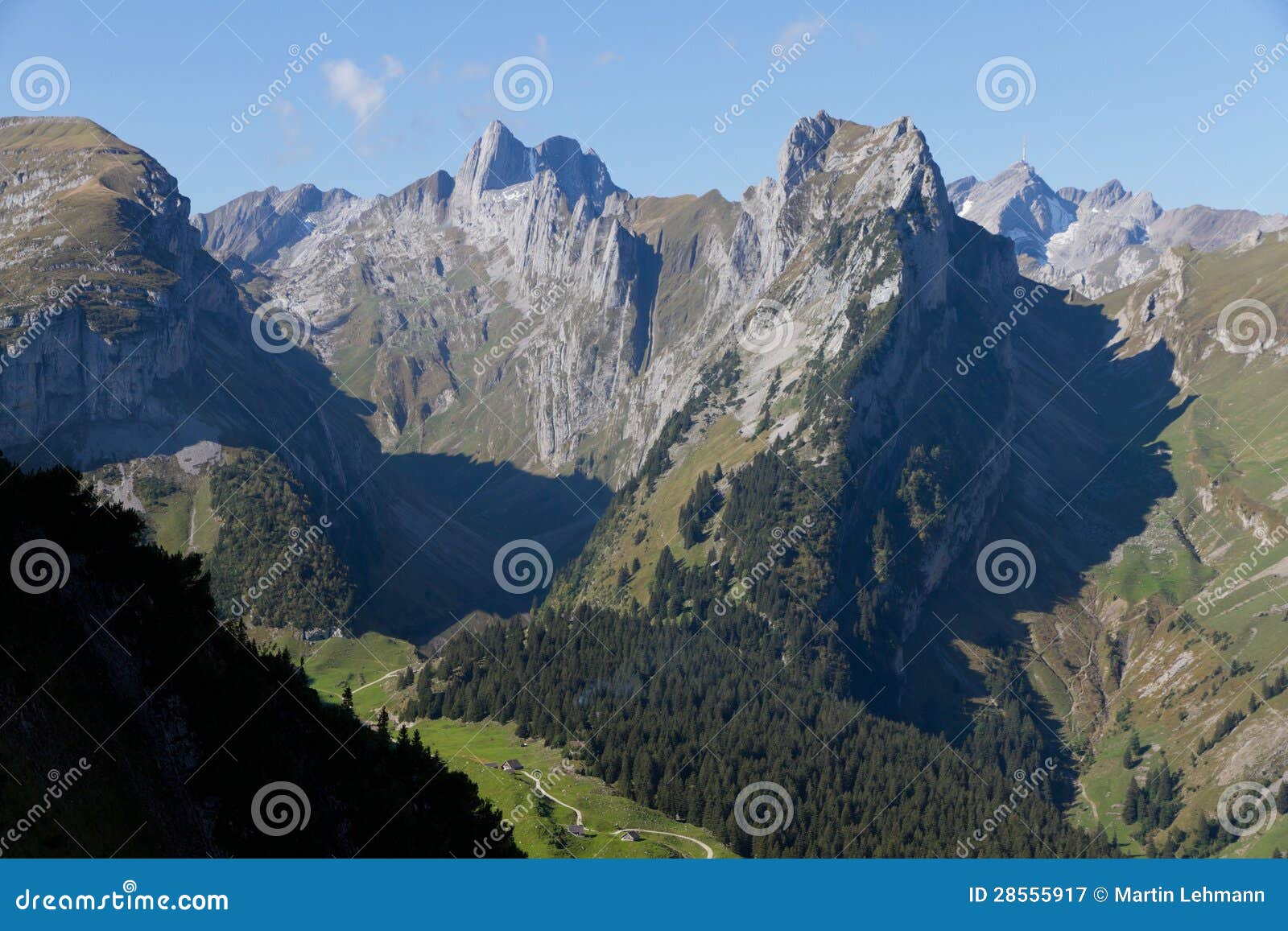 Deep Valley at Saentis, Switzerland Stock Image - Image of valley ...