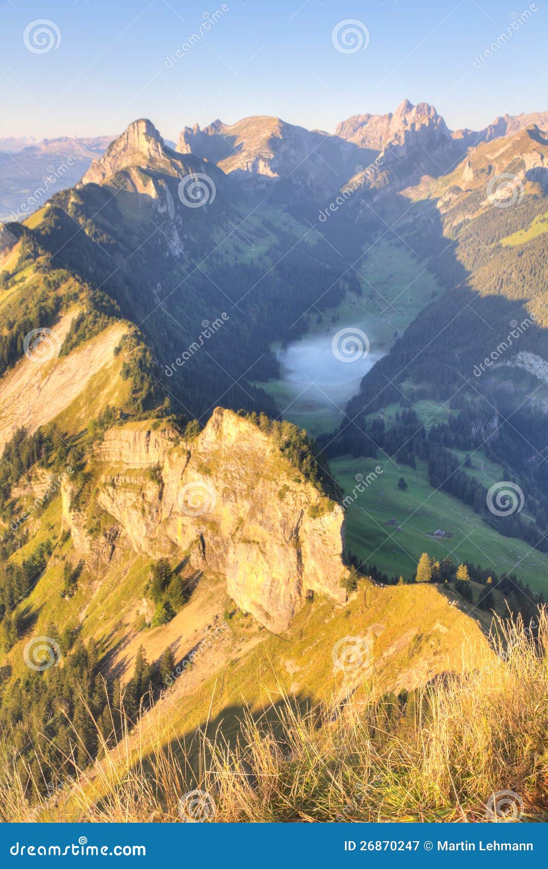 Deep valley, Switzerland stock image. Image of house - 26870247